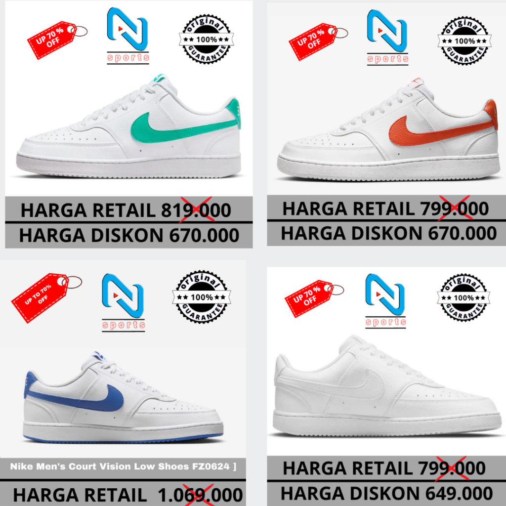 Jual Sepatu Nike Men's Court Vision Low Next Nature Shoes Original 100% ...