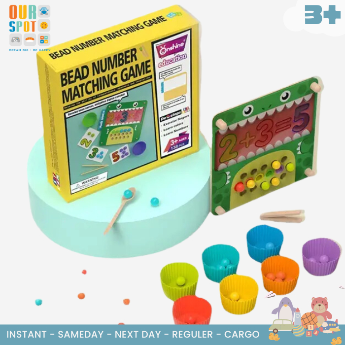 Jual Beads Number matching game - mainan berhitung melatih motorik ...