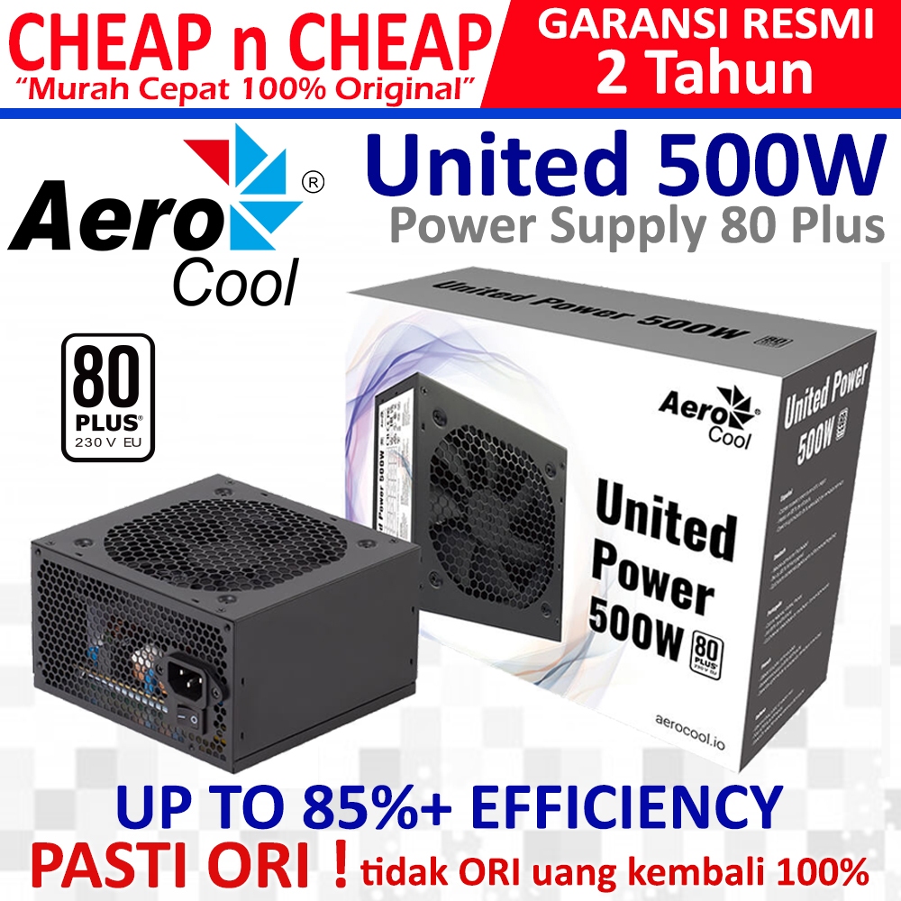 Jual Aerocool United 500W PSU 80 Plus Power Supply PSU 500 W 80+ 80Plus ...