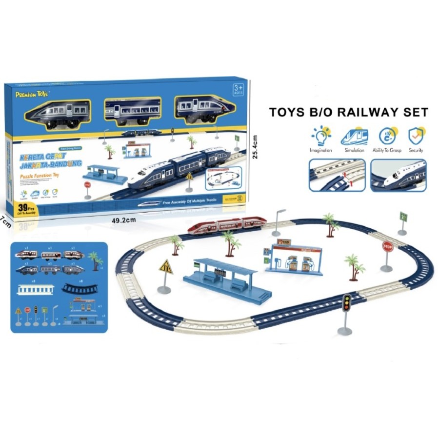 Jual Kereta Api Mainan Kereta Cepat Whoosh Railway Kereta Api Track Set ...