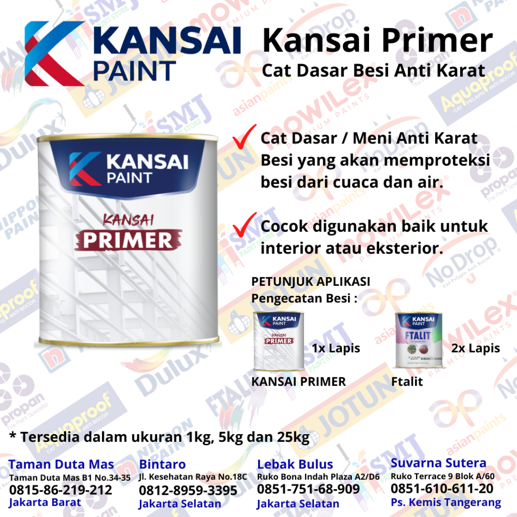 Jual CAT DASAR MENI BESI KAYU KANSAI FTALIT ZINC CHROMATE PHOSPHATE 5 ...