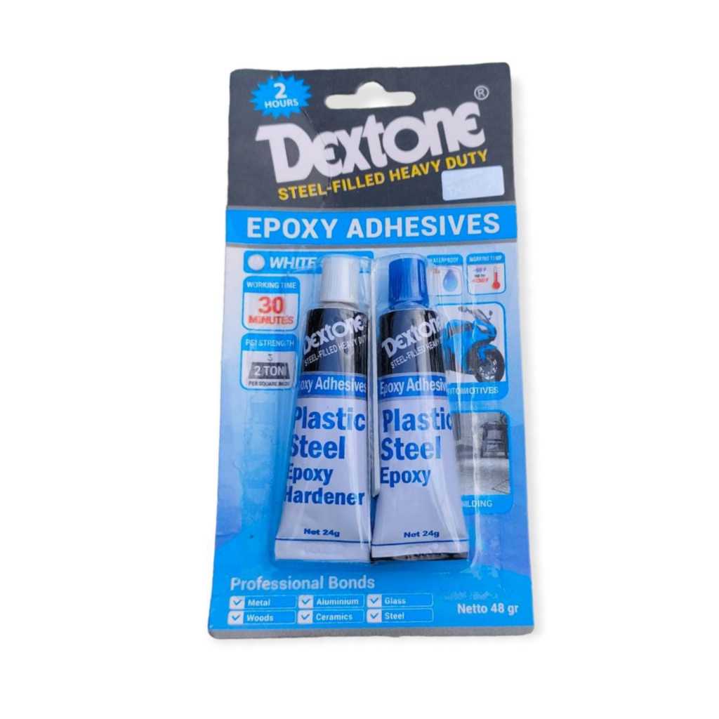 Jual DEXTONE Lem Epoxy Adhesives 2 Jam White Color 48 Gr Lem Besi ...