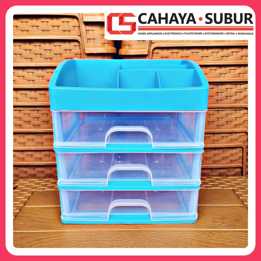 Jual Rak Kosmetik Mini Container GSF Susun 3 Laci Penyimpanan Serbaguna ...