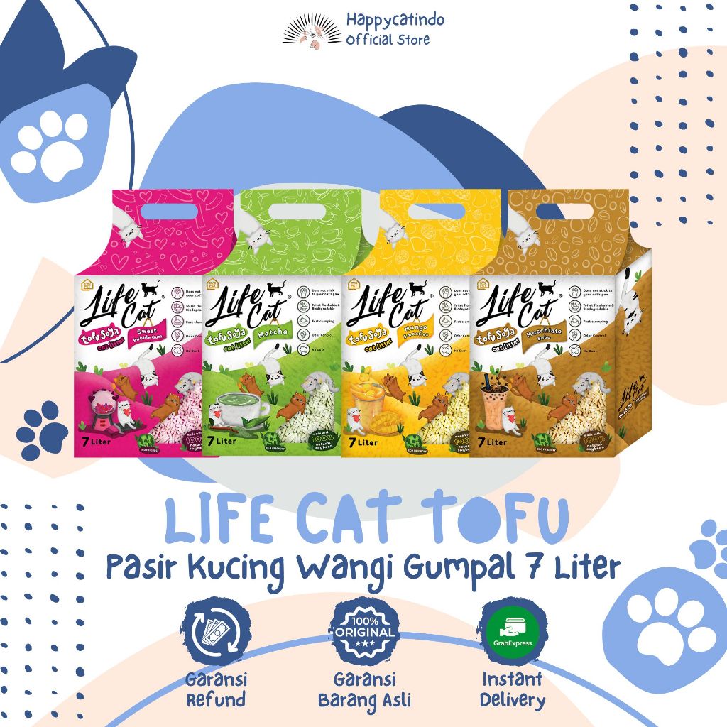 Jual Pasir Tofu Kucing LIFE CAT TOFU 7 LITER Gumpal Wangi | Shopee ...