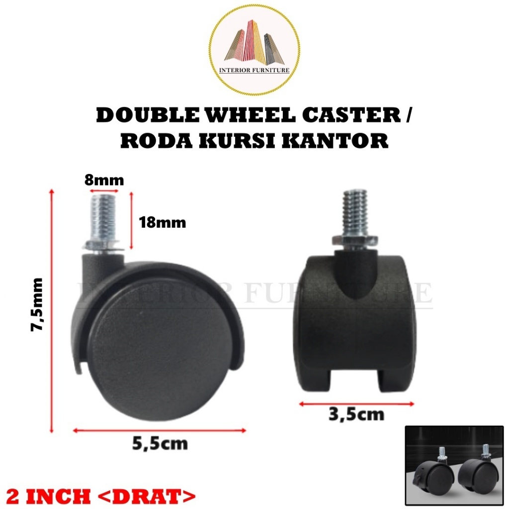 Jual Roda Kasur/Roda Kantor Roda Kursi Kantor 2 INCH | Shopee Indonesia