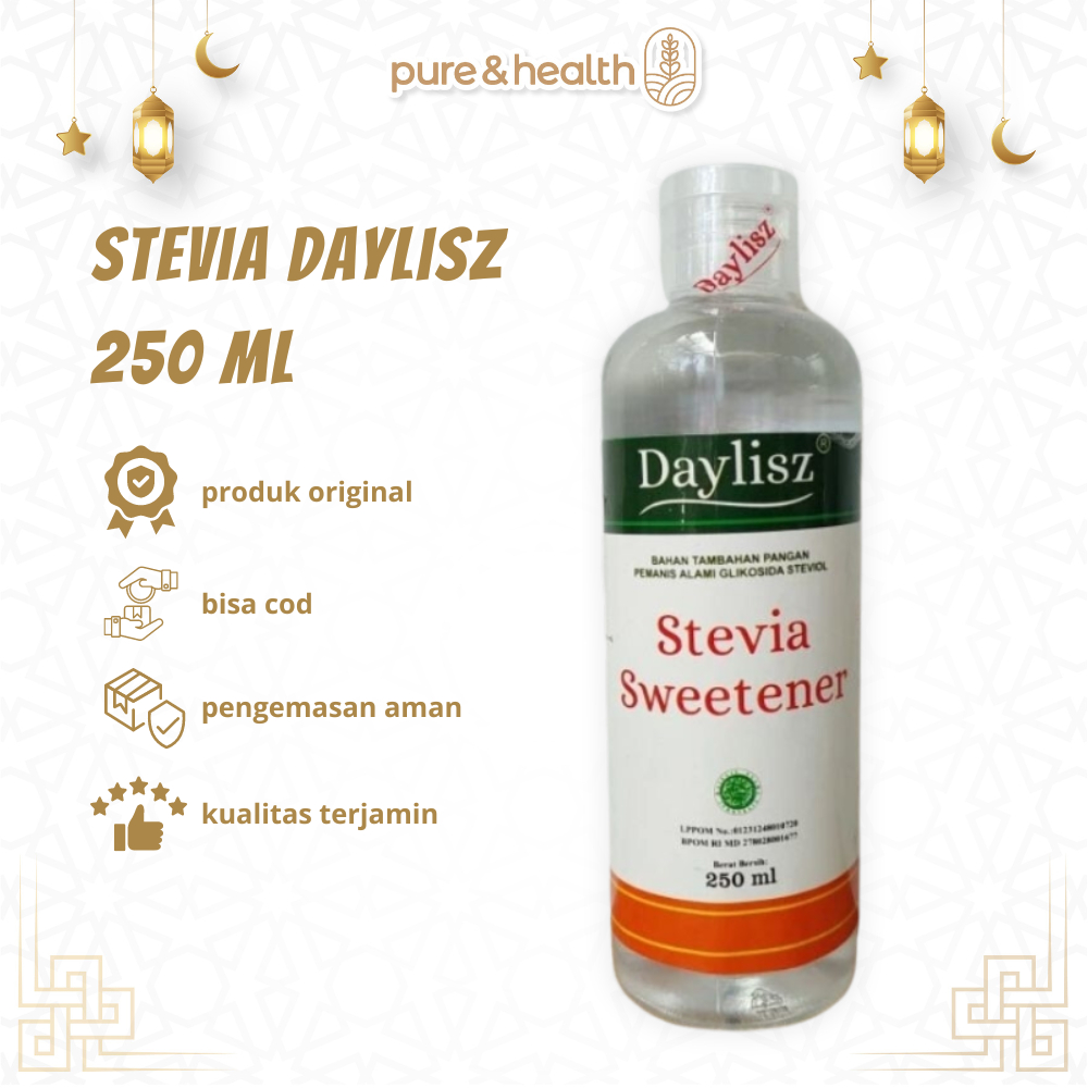Jual Gula Cair Stevia Sweetener Daylisz 250ml Pemanis Stevia Natural ...