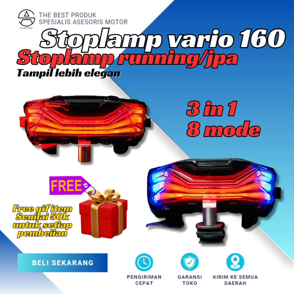 Jual LAMPU BELAKANG STOPLAMP RUNNING LAMPU REM VARIO 160 RUNNING ...