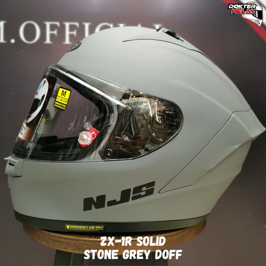 Jual HELM NJS ZX-1R SOLID STONE GREY DOFF DOP MATT| HELM NJS ZX-1R ...