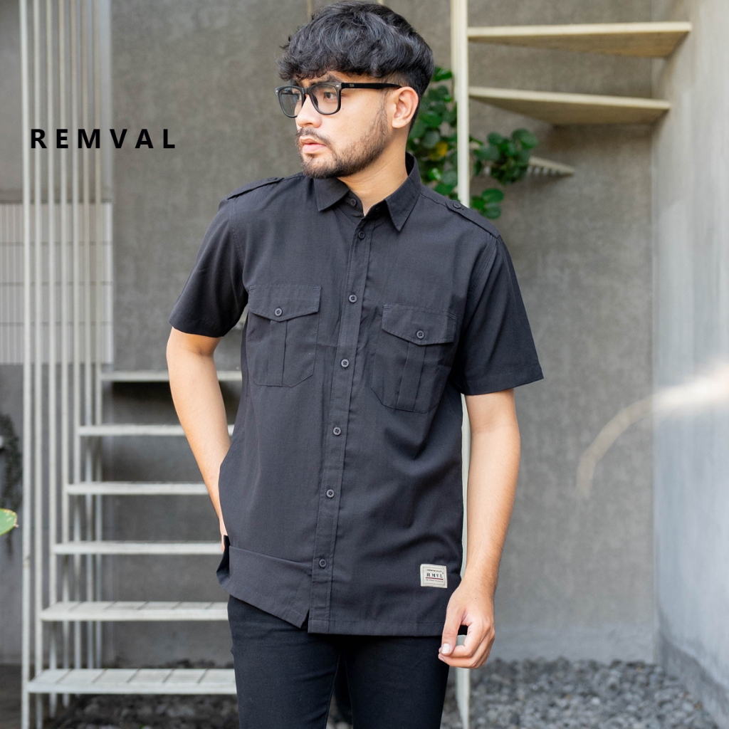 Jual Kemeja Tactical Skoder Bahu REMVAL Bahan Katun Lengan Pendek ...