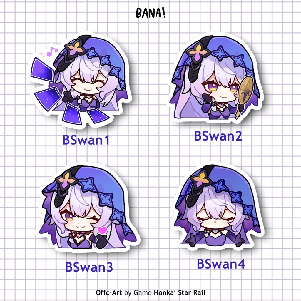 Jual Stiker Honkai Star Rail BLACK SWAN Bijian Stiker Anime Waterproof ...