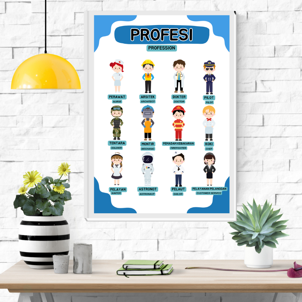 Jual Poster Edukasi Anak Estetik Edisi Mengenal macam macam profesi ...