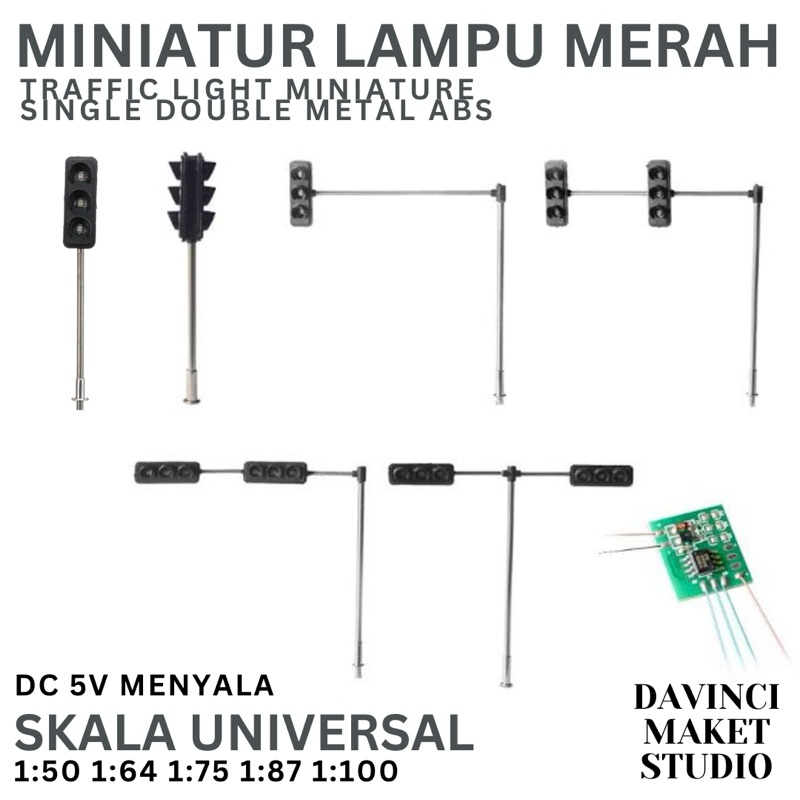 Jual (LED 5v) Miniatur Lampu Merah Lalu Lintas Menyala Maket Diorama ...