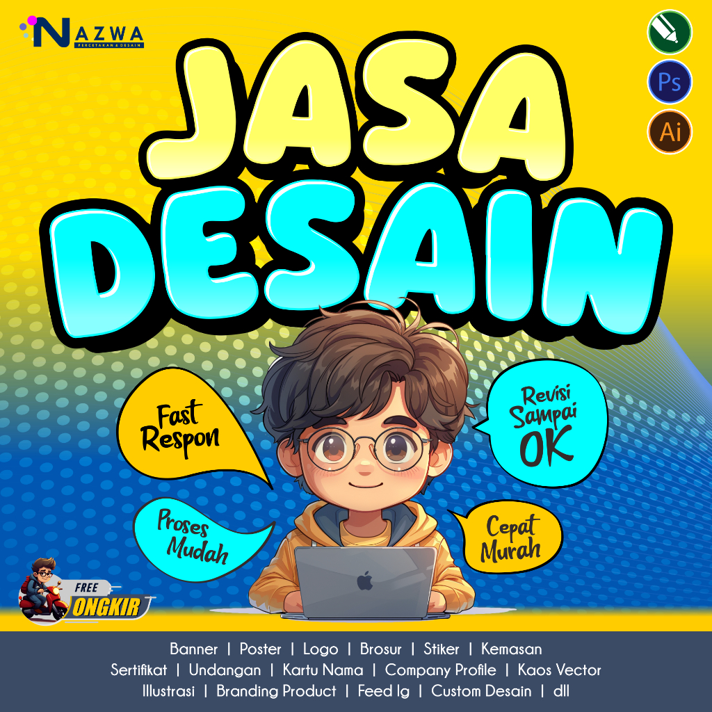 Jual JASA DESAIN GRAFIS, DESAIN LOGO, BANNER, SPANDUK, KAOS, VECTOR ...
