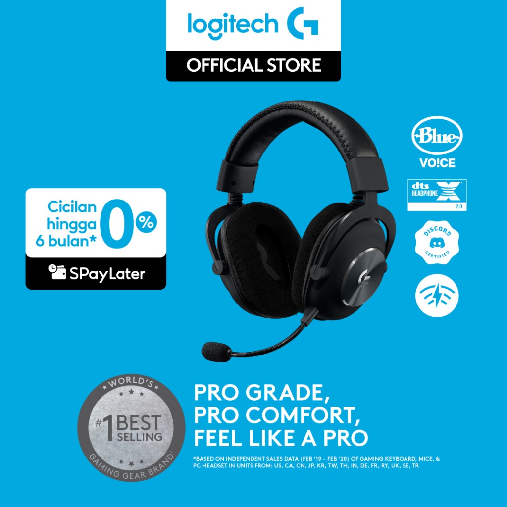 Jual Logitech Pro X Gaming Headset & Mic 7.1, Noise Cancelling with ...