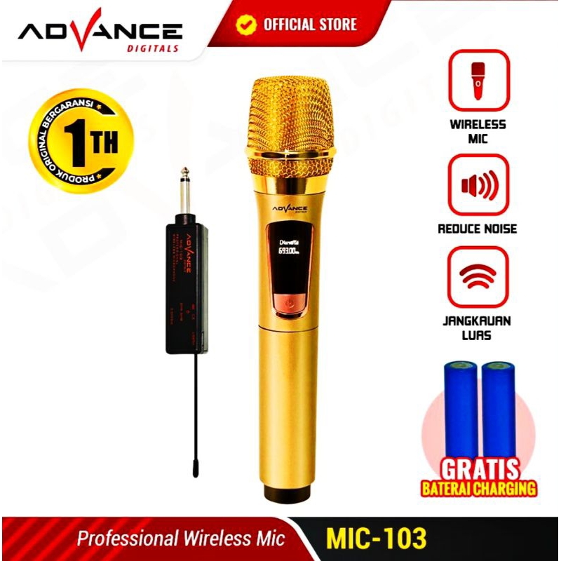 Jual Advance MIC 103 Mic-103 102 101 884 Wireless Microphone Bluetooth Karaoke | Shopee Indonesia