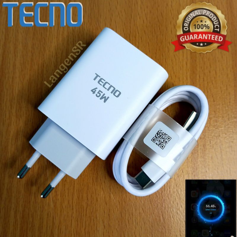 Jual Charger TECNO Original Bawaan Pova 4 Pro dan POVA 5 Super Charge 45Watt | Shopee Indonesia