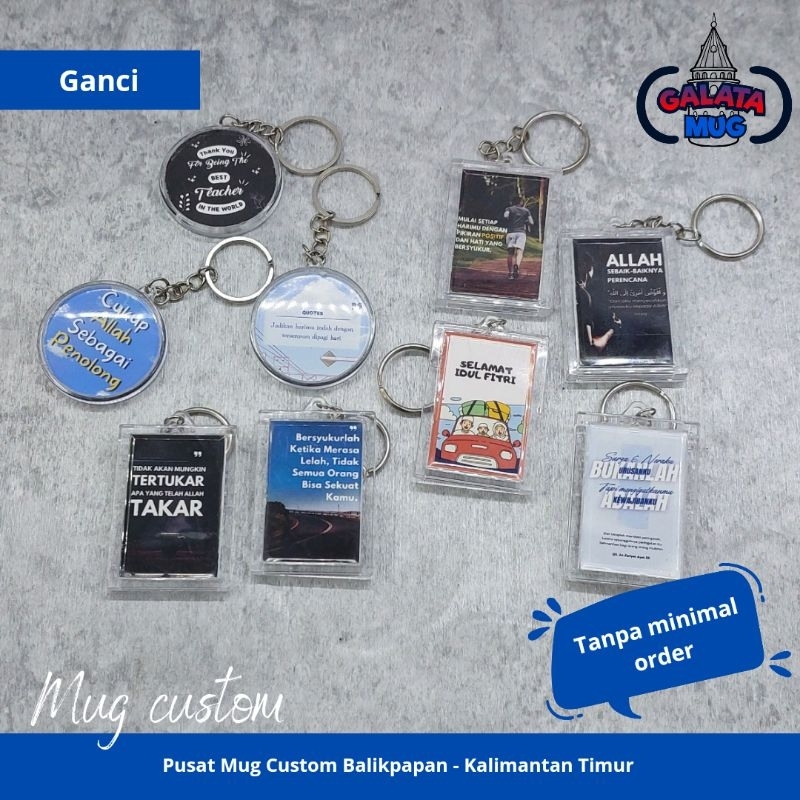 Jual Gantungan Kunci 2 sisi free custom design Kilat sehari Jadi (Ganci ...