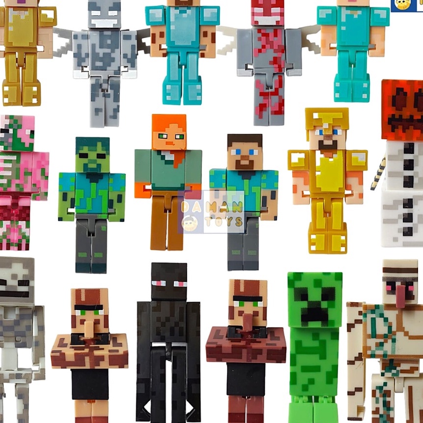 Jual KI3 Pajangan Figure MinecraftEnderman Zombie Alex Steve Miniatur ...