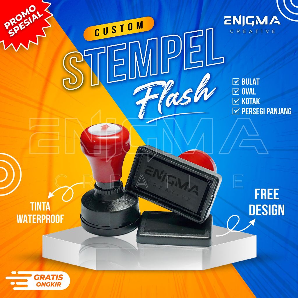 Jual Stempel Flash Otomatis Custom / Stempel Pemerintahan Perusahaan Logo Nama Tanda Tangan ...