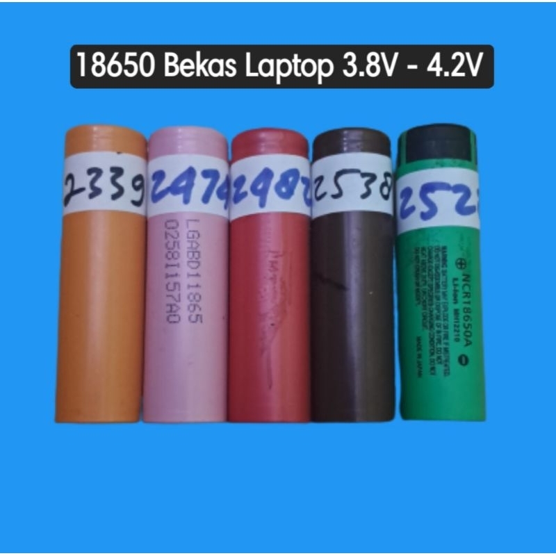 Jual Batrai 18650 bekas laptop Real cek mah 2200 up 2400 | Shopee Indonesia