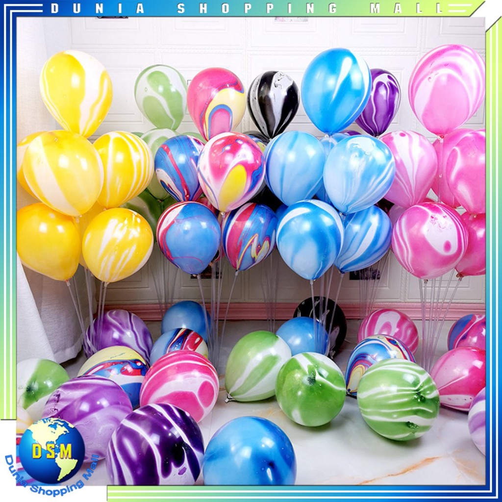 Jual DSM Balon Latex Bulat Motif Marble Dekorasi Ulang Tahun 12 inch ...