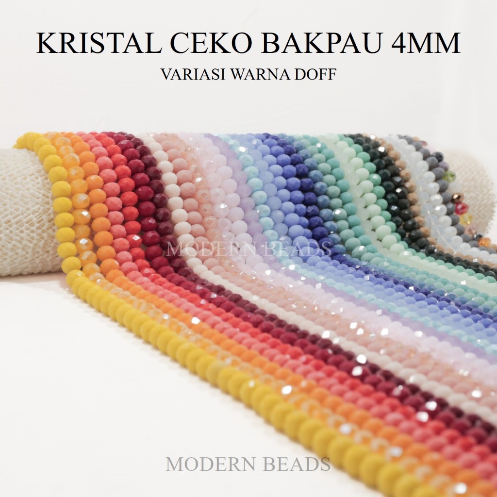 Jual 4mm - Manik Kristal Ceko Bakpau / Bakpao / Bulat / Gepeng Doff 4mm ...