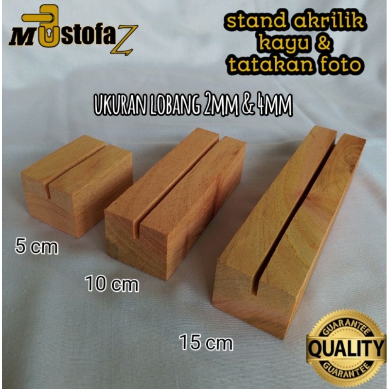 Jual Stand akrilik kayu/tatakan foto/ Tag holder akrilik | Shopee Indonesia