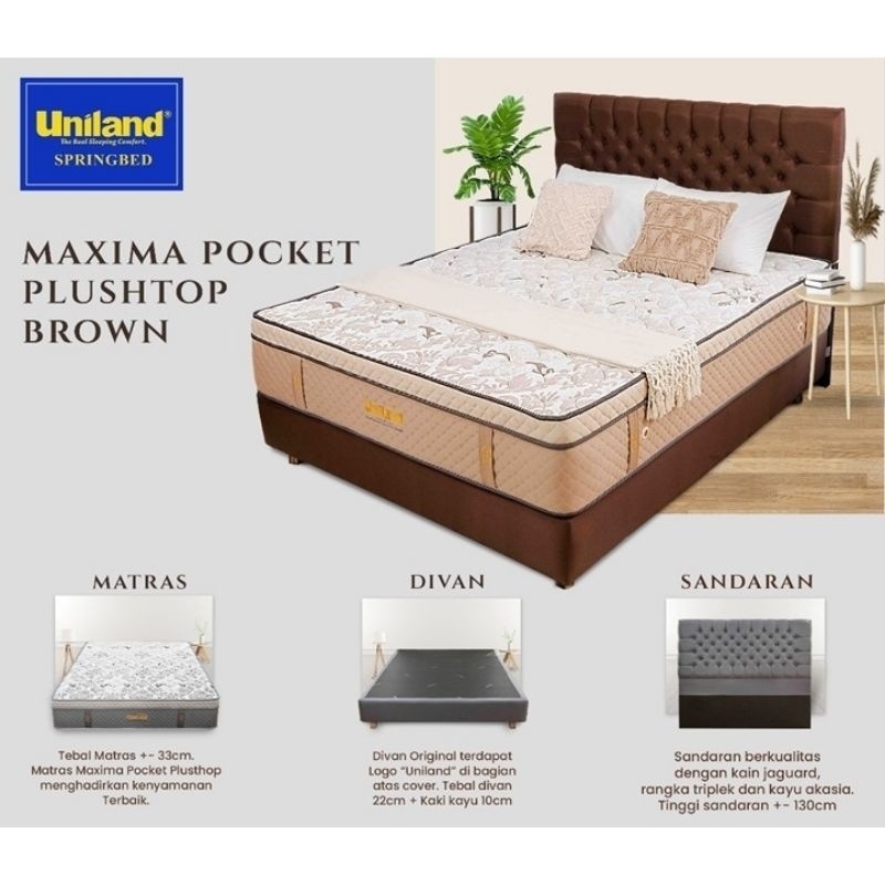 Jual Full Set Kasur Uniland Pocket Plushtop Maxima - 140x200 | Shopee ...