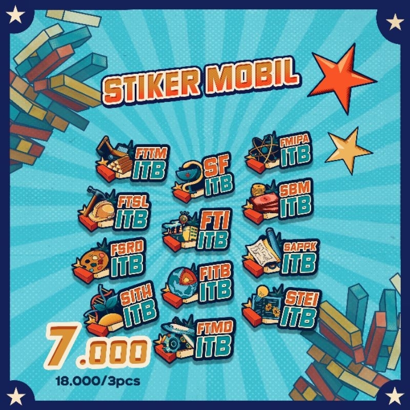 Jual STIKER MOBIL ITB/STIKER MOBIL FAKULTAS ITB/STICKER UNIVERSITAS ...