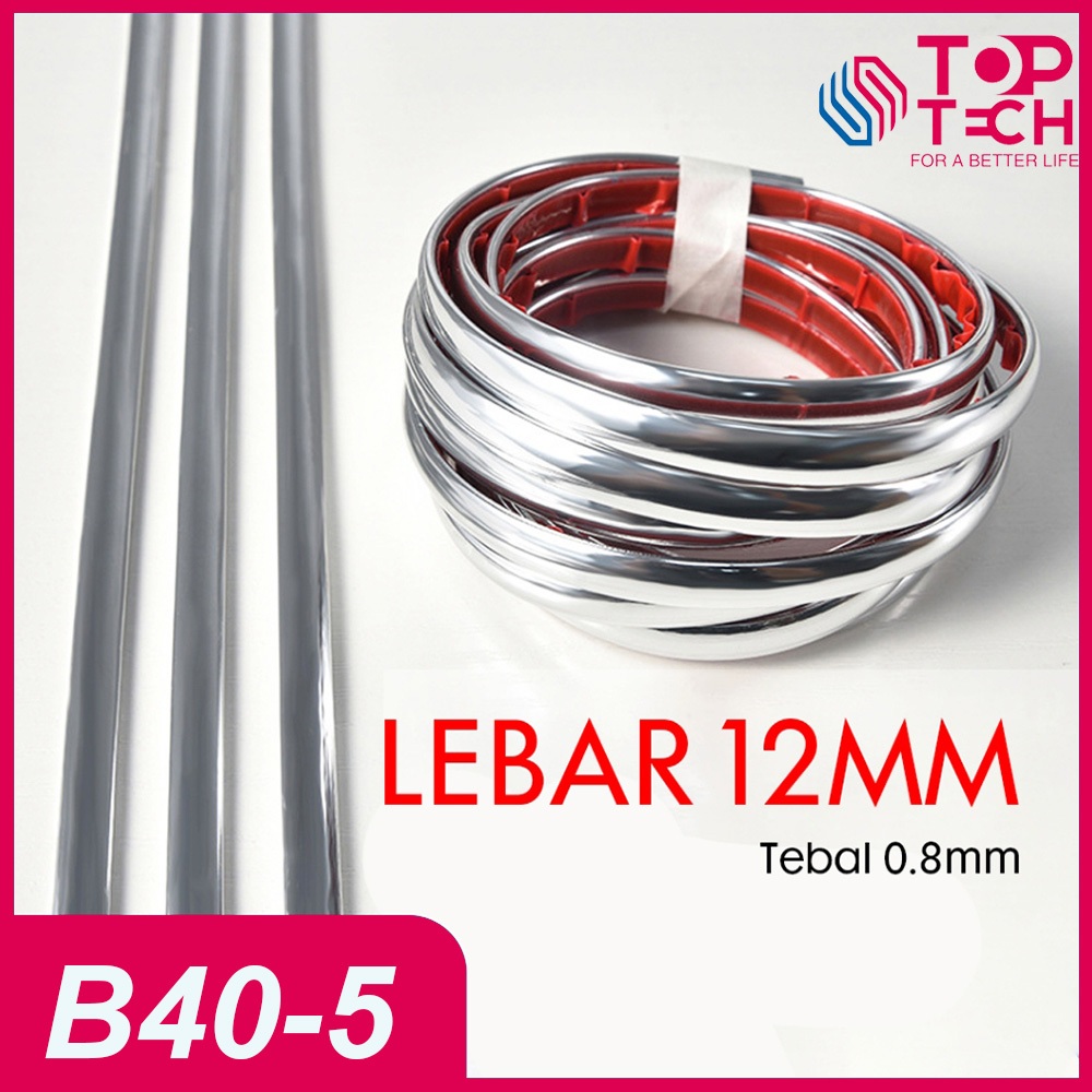 Jual Toptech - Wall STICKER PANJANG 1 METER / LIST PLAT STRIP MIRROR ...