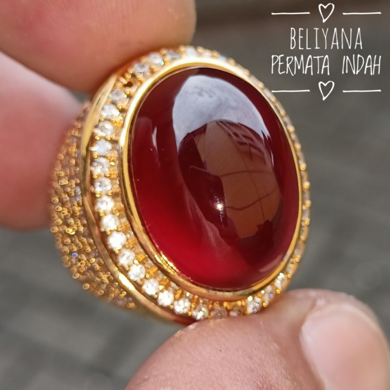 Jual CINCIN BATU PERMATA RED GARNET 100% BATU ALAM ASLI | Shopee Indonesia