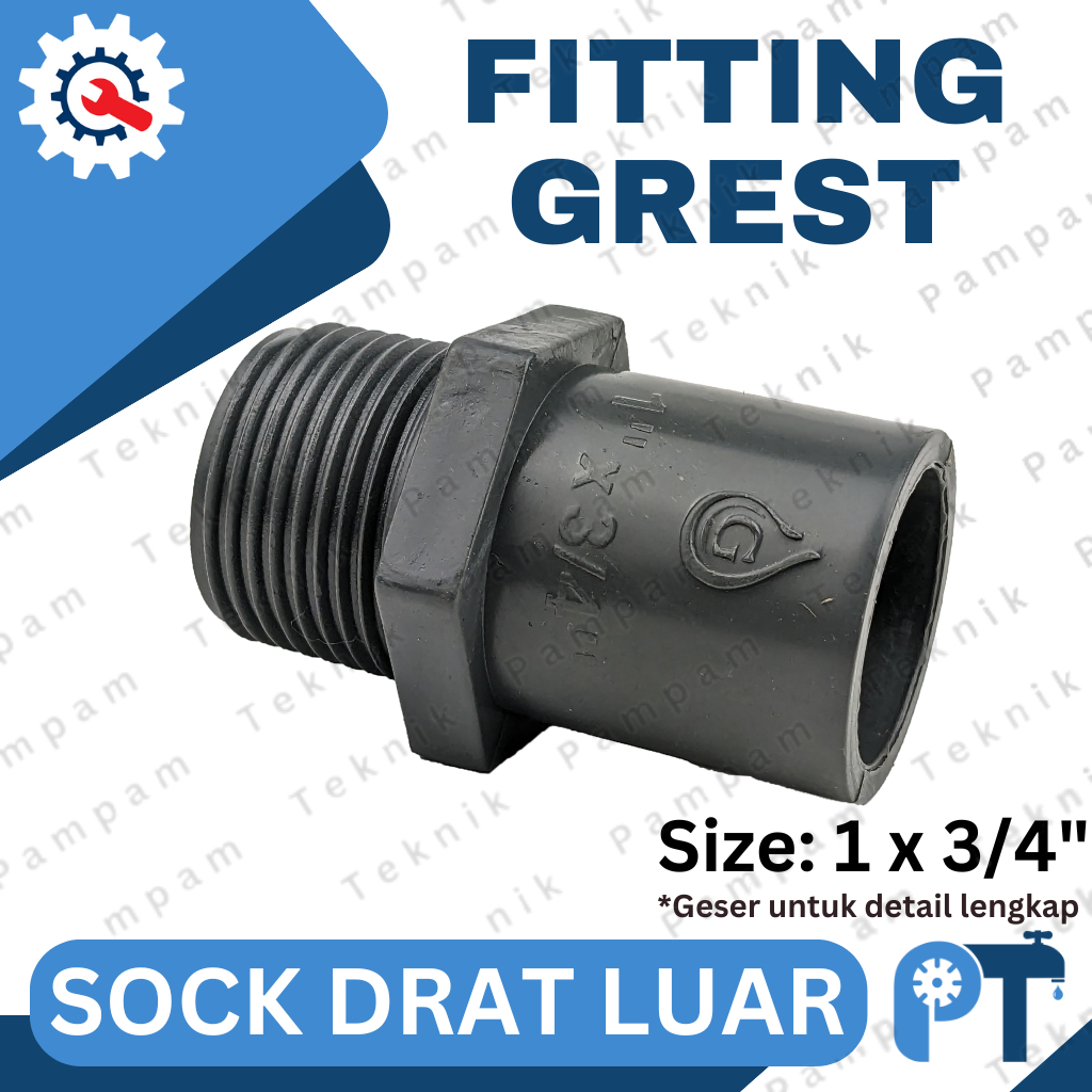 Jual SDL 1 x 3/4 AW Grest - Sock drat luar 1" x 3/4" sok derat luar 1x3 ...