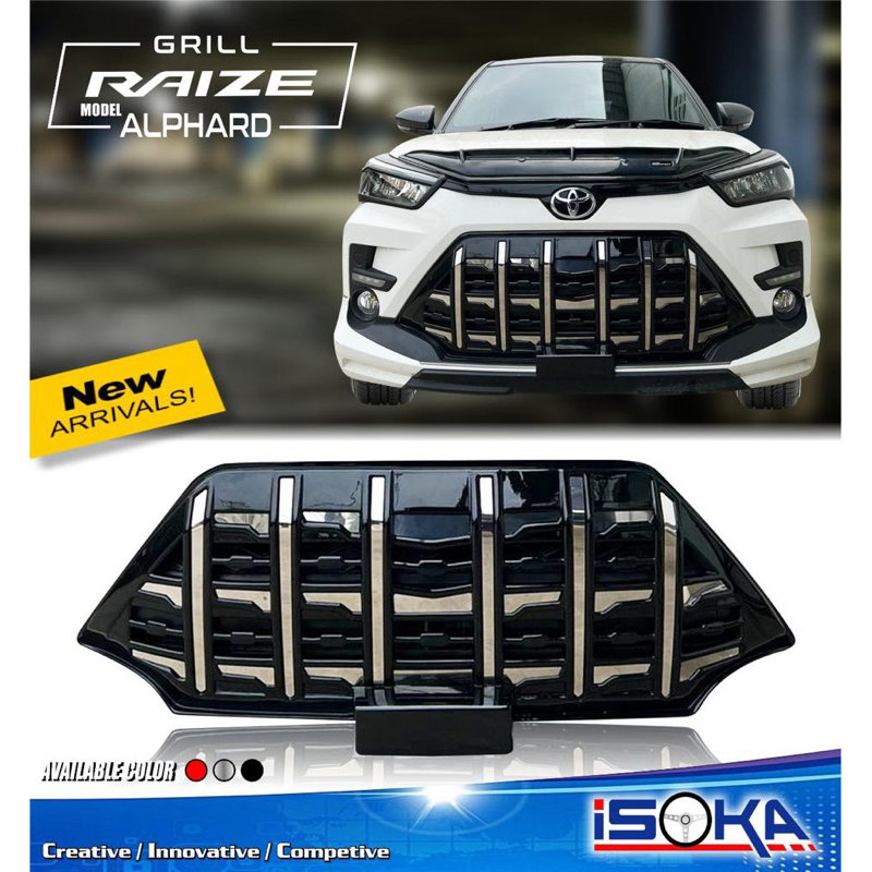 Jual GRILL DEPAN TOYOTA RAIZE MODEL ALPHARD & APOLLO GLOSY HITAM ...
