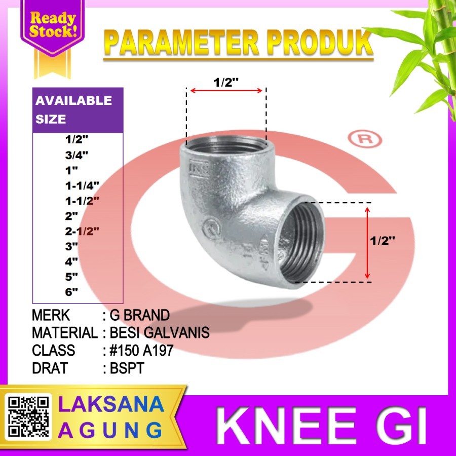 Jual ELBOW / KNEE / KENI BESI GALVANIS DRAT, 1/2" GI GIP GALUNGGUNG G-Brand | Shopee Indonesia