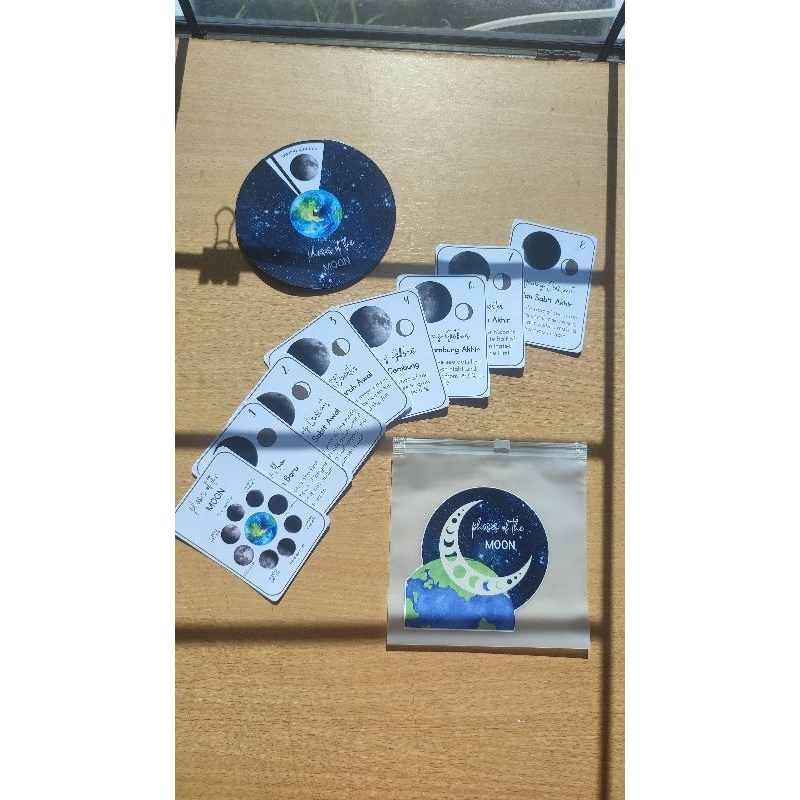Jual Moon phases flash card | Moon phases spinner | Fase bulan flash card | Roda fase bulan ...