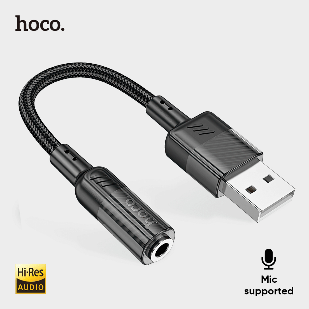 Jual Hoco USB to 3.5mm Jack Audio Converter Cable Adapter LS37 | Shopee ...