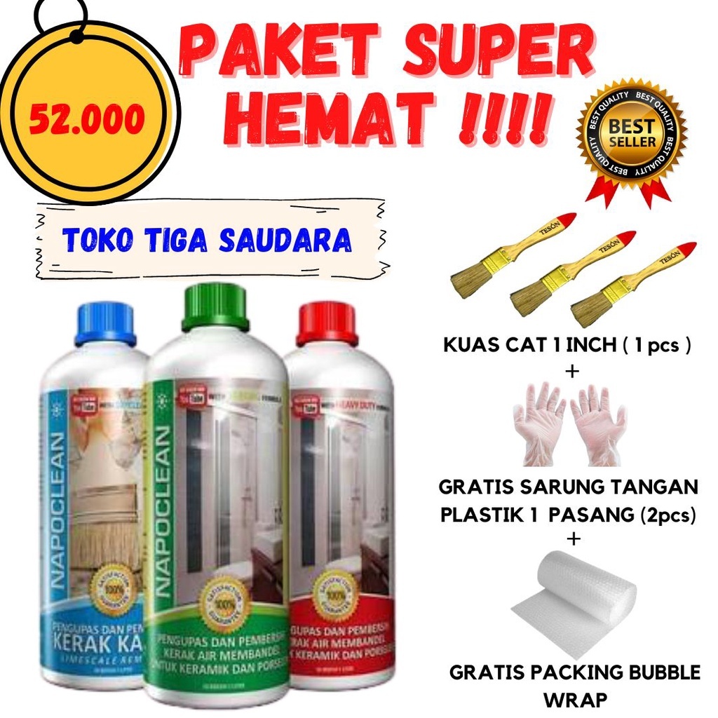 Jual NAPOCLEAN 1 LITER PLUS KUAS CAT 1" | PEMBERSIH KERAMIK NAPOCLEAN ...