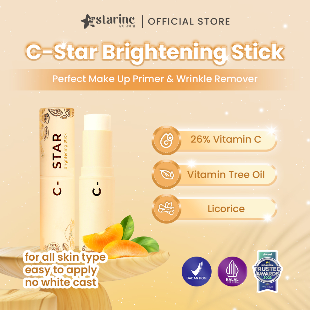 Jual Brightening Stick Balm 26% Vitamin C C-STAR STARINC | Shopee Indonesia