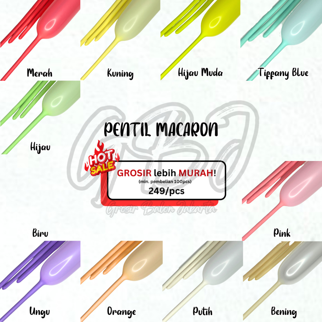 Jual (SATUAN) Balon PENTIL MACARON / Twist / Cacing / Panjang | Shopee ...