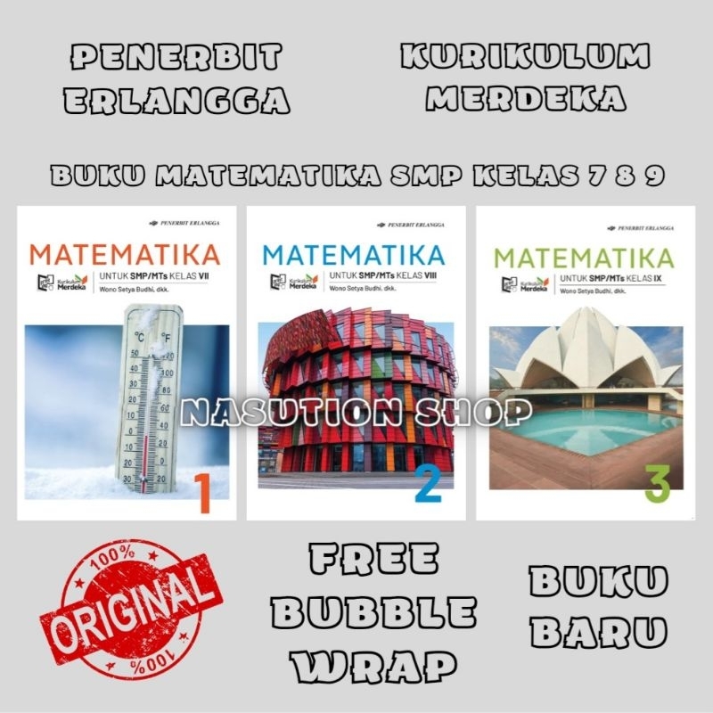 Jual Buku Matematika Kelas 1 2 3 / 7 8 9 SMP/MTs Erlangga Kurikulum Merdeka Km Original | Shopee ...