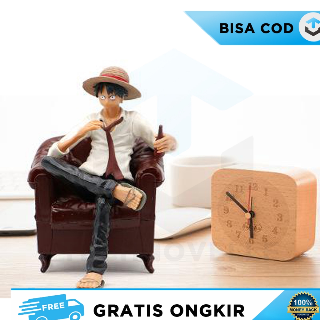 Jual MAINAN PATUNG MINIATUR ANIME ONE PIECE MODEL LUFFY SITTING ON SOFA ...