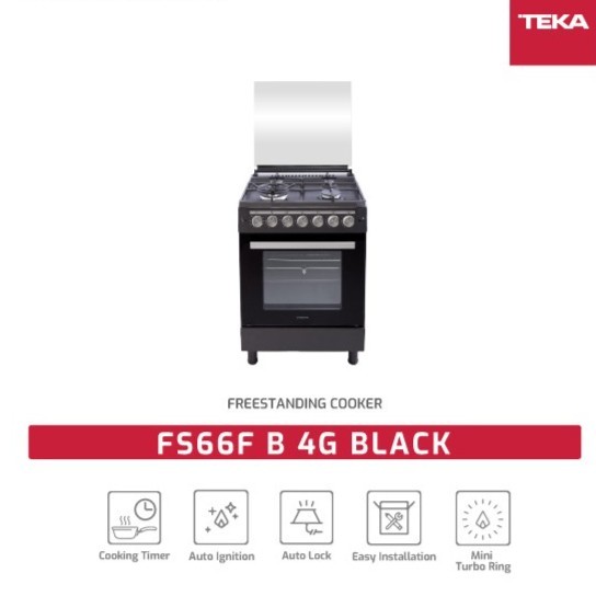 Jual Freestanding Cooker Oven Gas Teka FS66F 4G Black | Shopee Indonesia