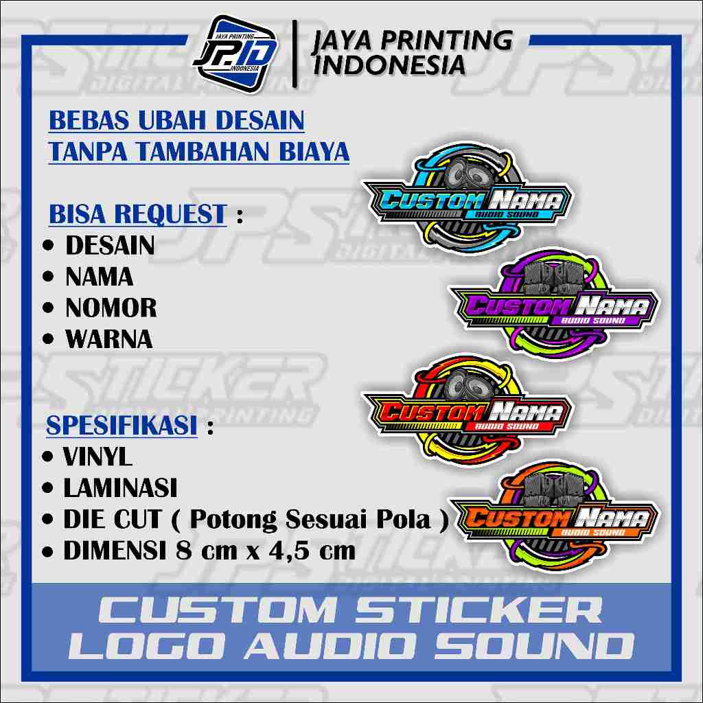 Jual JPID Stiker AUDIO SOUND SYSTEM Custom Satuan Nama Suka Suka ...