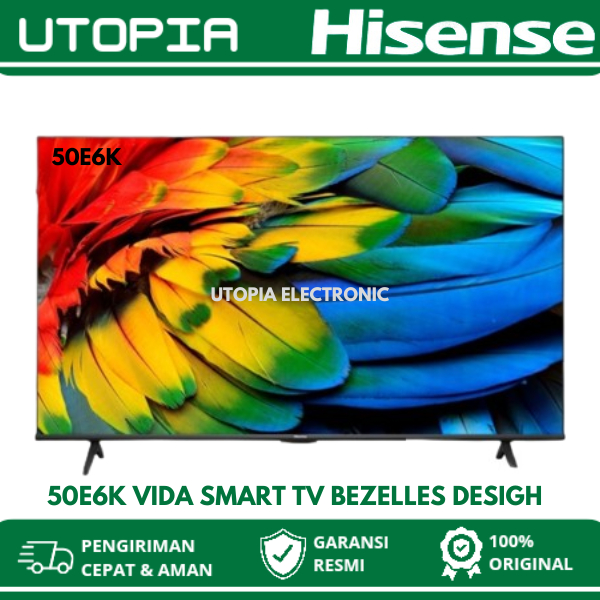 Jual HISENSE LED TV 50E6K Smart TV Hisense 50 Inch 4K UHD Bezelles ...