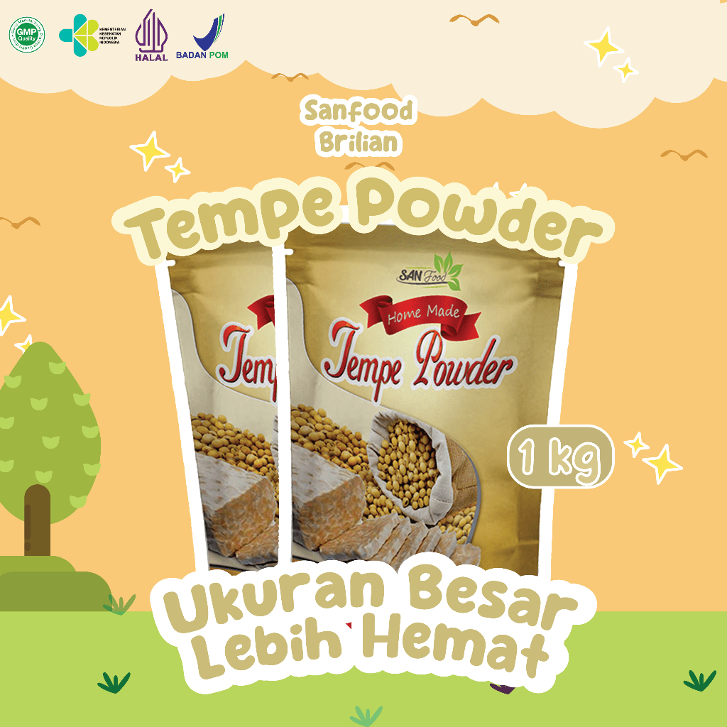 Jual SANFOOD BRILIAN Tempe Powder 1 Kg Kemasan Besar Asli Tempe Bubuk ...
