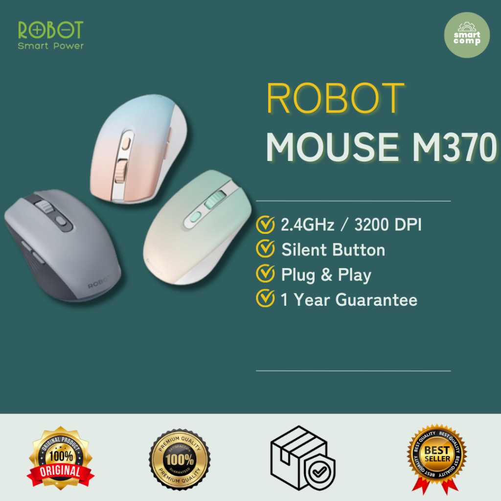 Jual Robot Mouse Wireless M370 2.4GHz Silent Klik Optical 3200DPI ...