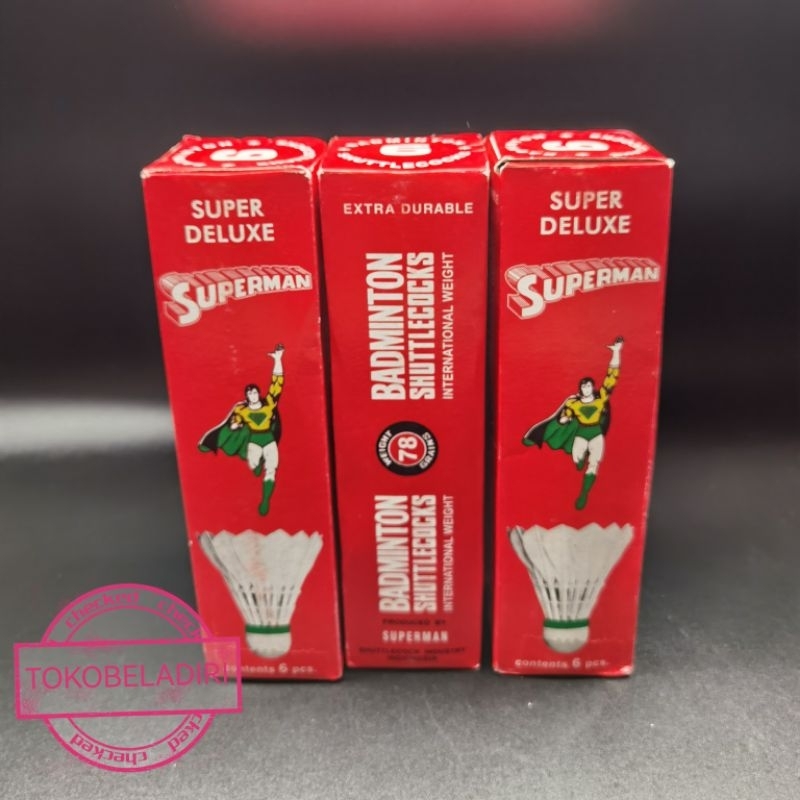 Jual Shuttlecock badminton kok bulutangkis Superman isi 6 pcs | Shopee ...