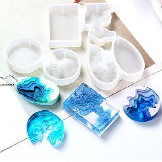 Jual Cerita Resin - Molding Cetakan Silikon Resin Liontin Geometri ...