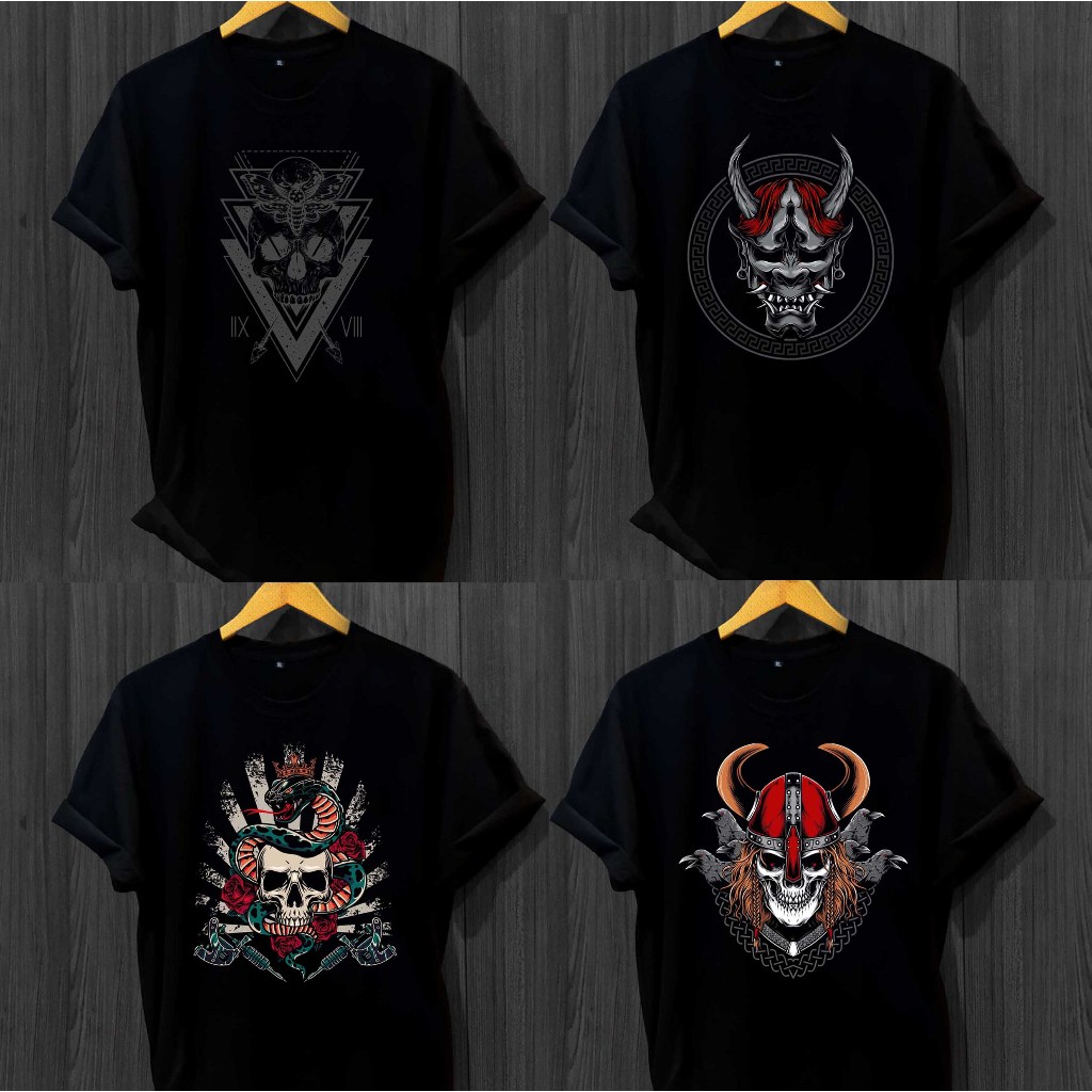 Jual Kaos Dewasa Kaos Distro Dsign SKULL COLLECTION Bahan Cotton Combat ...