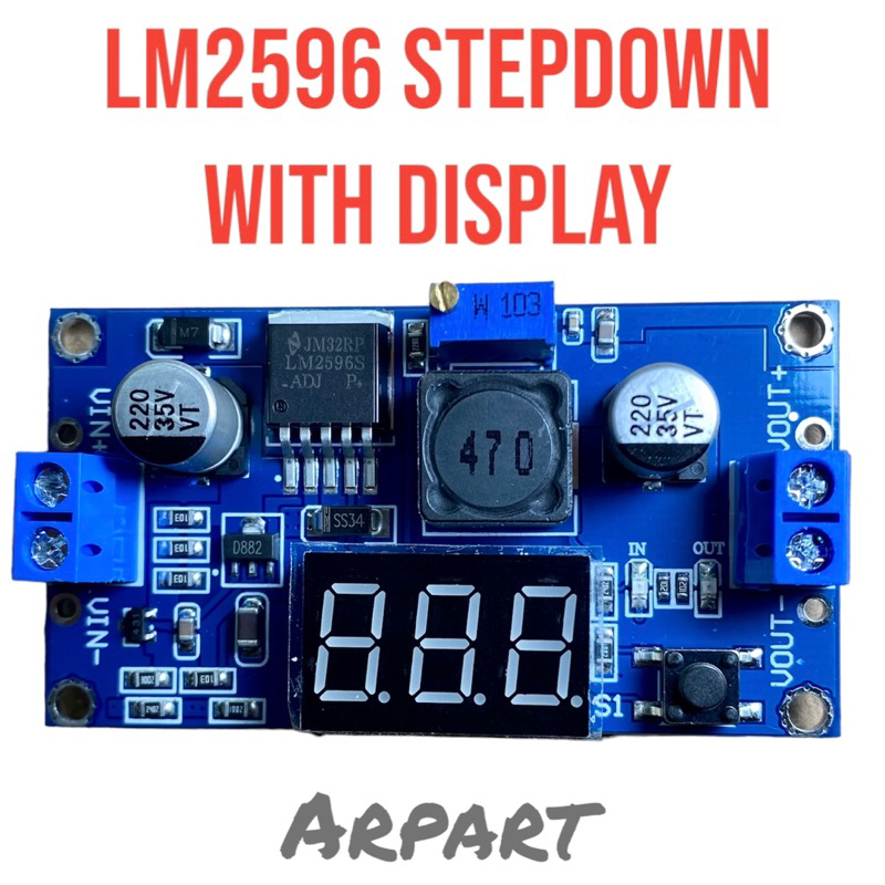 Jual LM2596 With Display DC Adjustable Step Down Buck 7 Segment Voltmeter | Shopee Indonesia